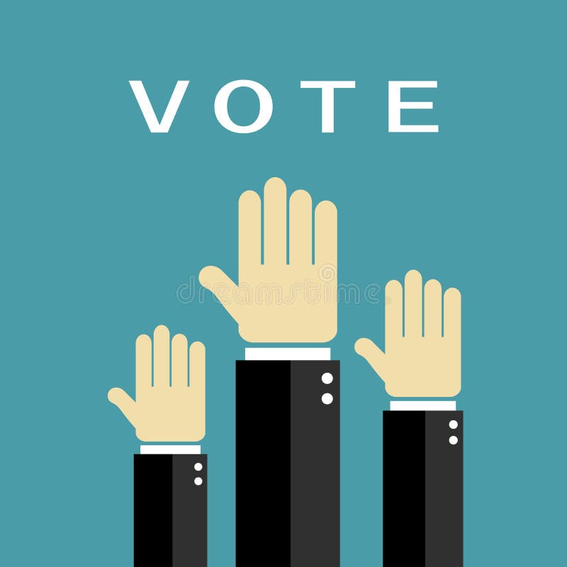 Voting raised hands stock vector. Illustration of agree - 51755588