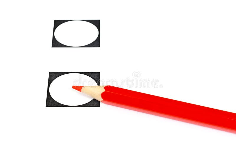 Voting With Red Pencil And Two Empty Checkboxes Stock Image - Image of ...