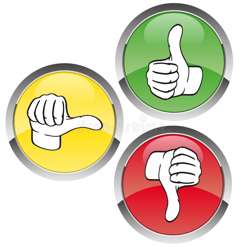 Voting red-yellow-green stock vector. Illustration of hand - 41552668