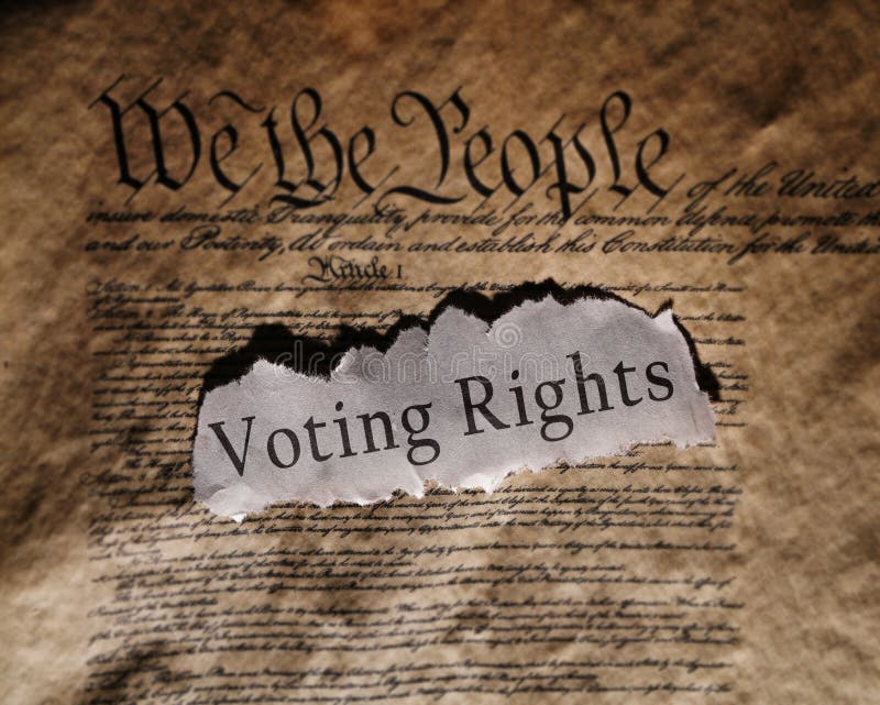 Voting Rights Newspaper Headline on the US Constitution Stock Photo ...