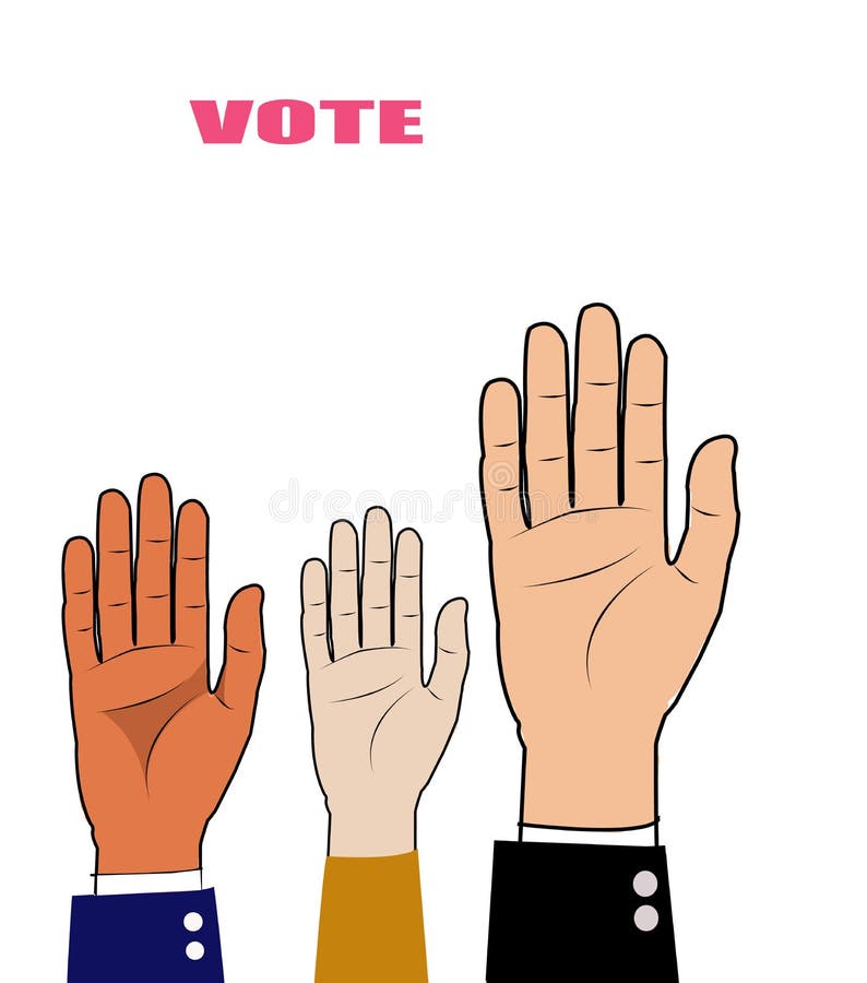 Voting Rising Hands Vector Concept in Flat Style Stock Vector ...
