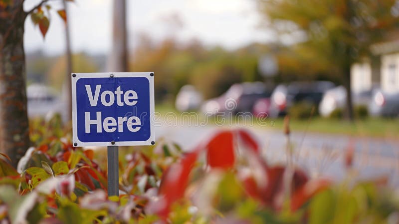 A Voting Sign Pinned Outside Stock Image - Image of united, ballot ...
