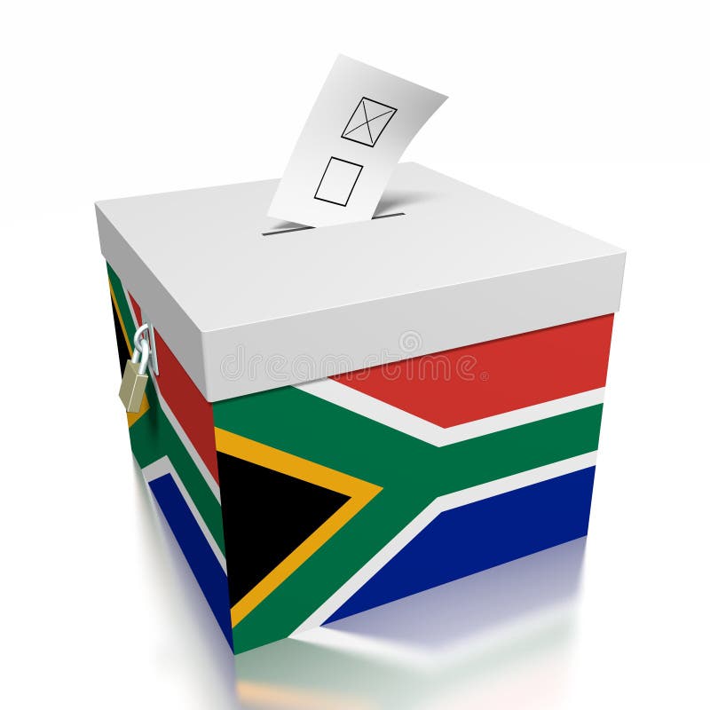 South Africa - Wooden Ballot Box - Voting Concept Stock Illustration ...