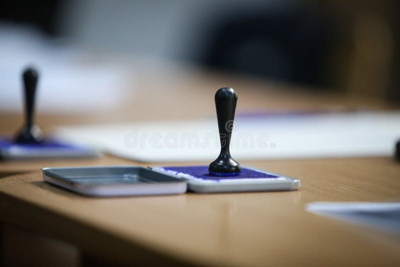 Voting Stamp at a Polling Station Stock Photo - Image of ballot, voting ...