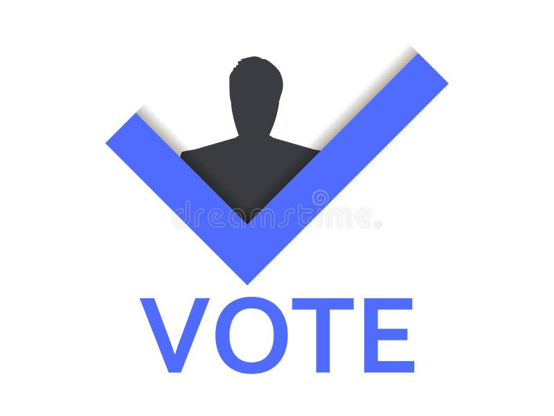 Voting Symbol. Check Mark and Man. Vote Yes Stock Vector - Illustration ...