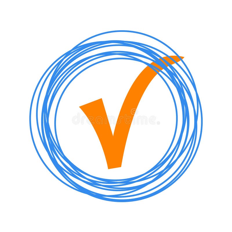 Voting Symbols Design. Check Marks in Blue Circle Stock Vector ...