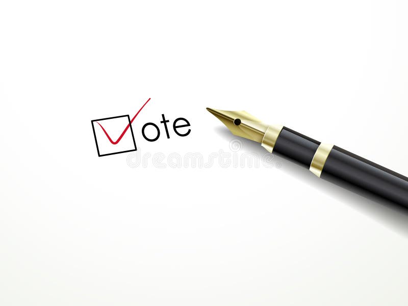 Voting Symbols with Fountain Pen Stock Vector - Illustration of design ...