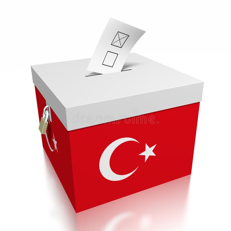 Turkey Ballot Box Vote with Flag and Symbols Stock Vector ...