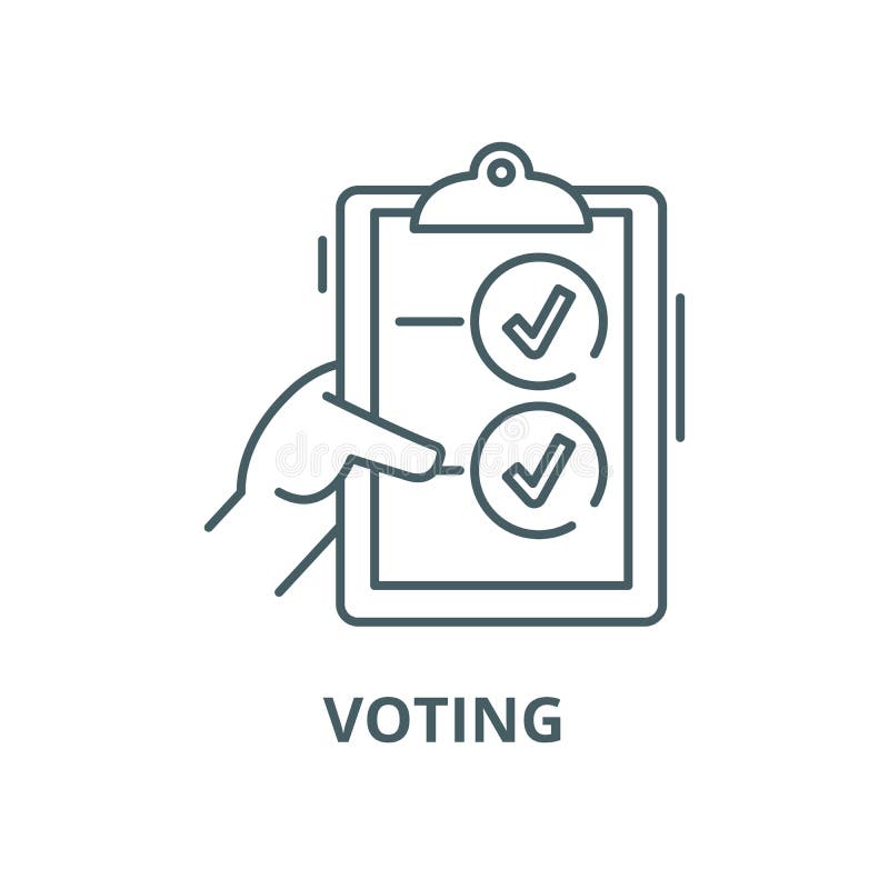 Voting Vector Line Icon, Linear Concept, Outline Sign, Symbol Stock ...