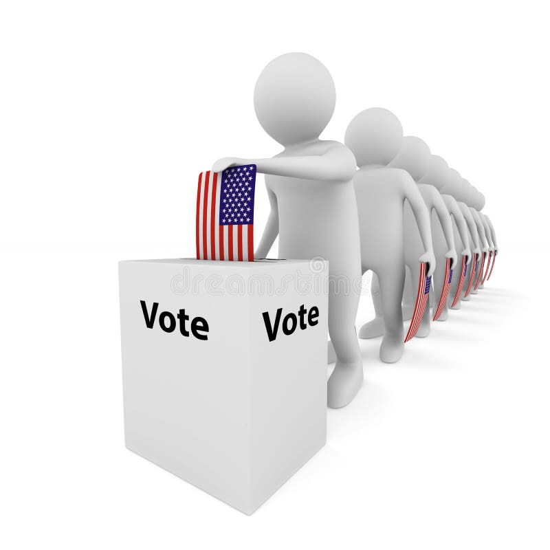 Voting on White Background. Isolated 3D Illustration Stock Illustration ...