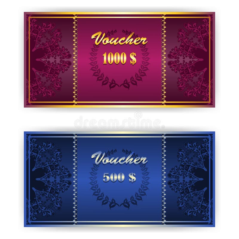 Voucher, Gift Certificate, Coupon Template. Stock Vector - Illustration ...