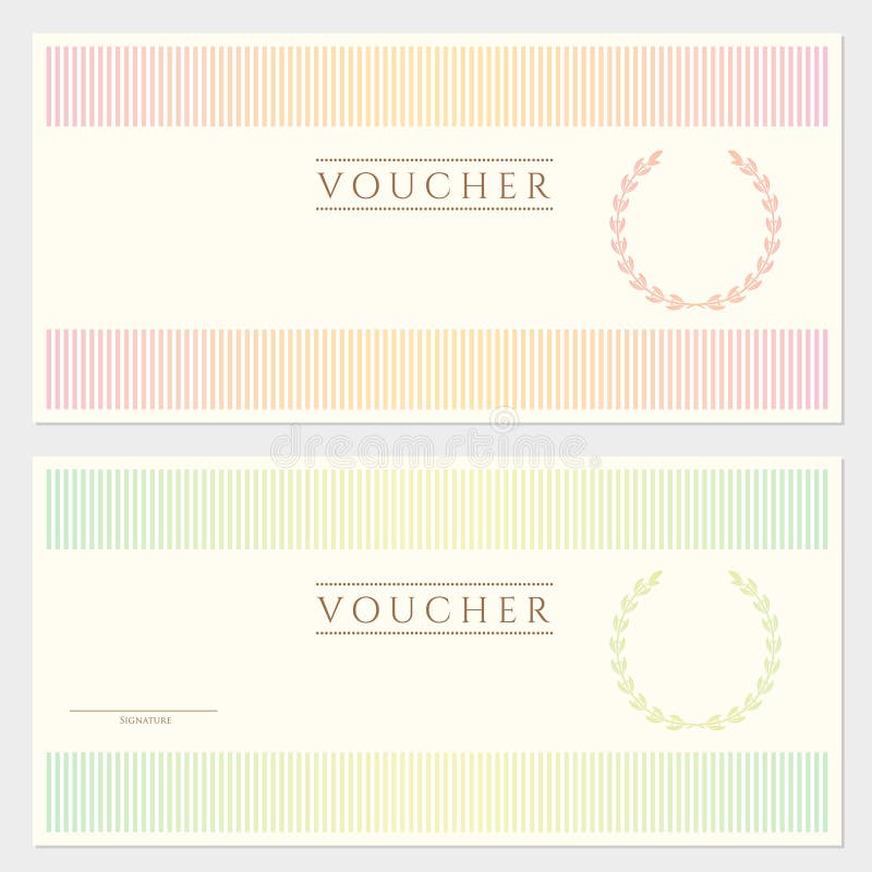 Voucher (coupon) Template with Stripy Pattern Stock Vector ...