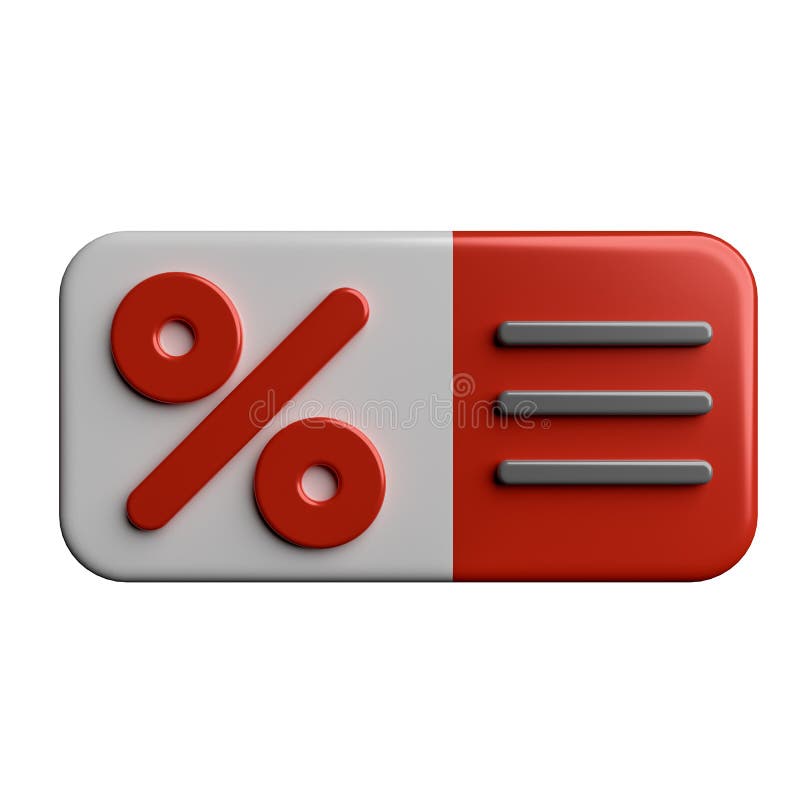 Voucher 3d Icon Render Illustration Stock Illustration - Illustration ...