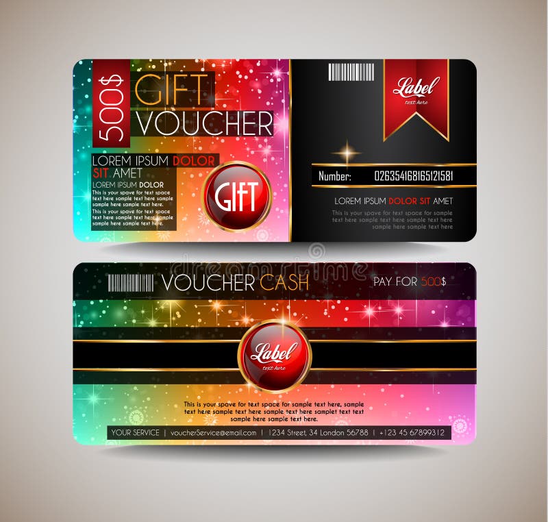 Voucher Gift Card Layout Template for Your Promotional Design, Stock ...