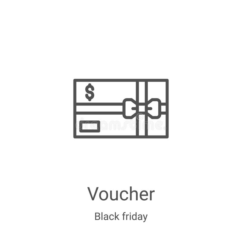 Voucher Icon Vector. Thin Line Voucher Outline Icon Vector Illustration ...