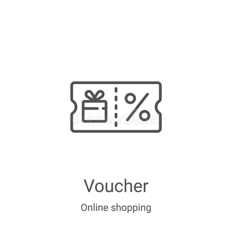Voucher Icon Vector from Christmas Presents Collection. Thin Line ...