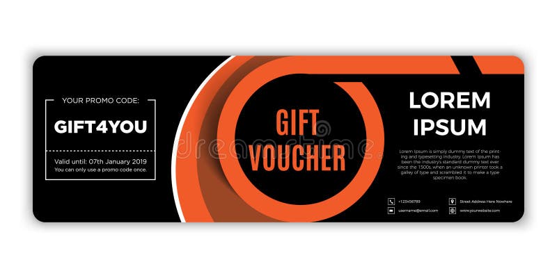 Voucher Template. Gift for Customers Flyer Design with Copy Space for ...