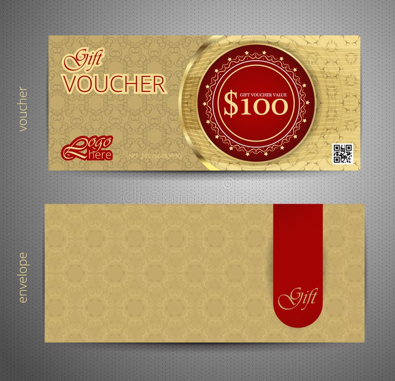 Voucher Template with Premium Vintage Pattern. Vector Stock Vector ...