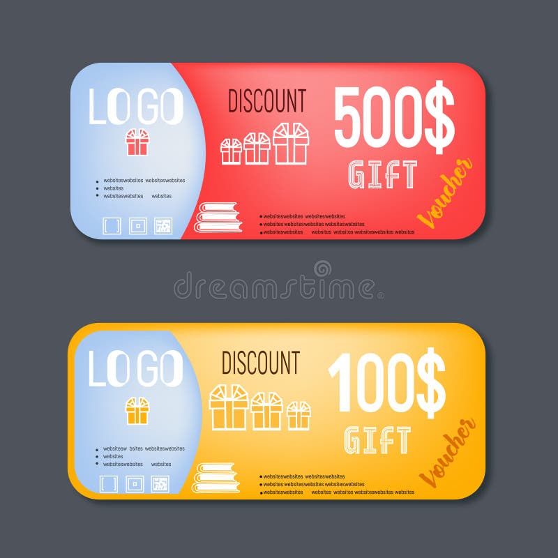 Vouchers , Discount Banners Set . Vector Illustration Stock ...