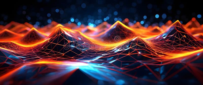 Voxel Surface, Blue and White, Abstract Art Design Stock Photo - Image ...