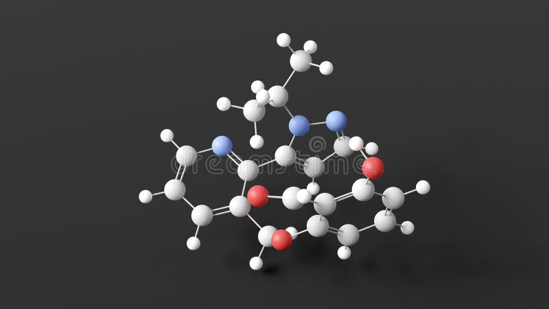 Voxelotor Molecular Structure, Oxbryta, Ball and Stick 3d Model ...