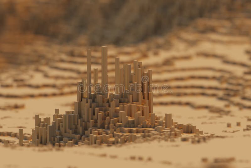 Voxels Mountains Landscape Computer Generated Stock Illustration ...