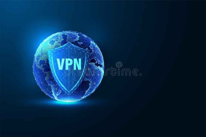 VPN Abstract Concept Image with Shield, VPN Letters and Planet Earth on ...