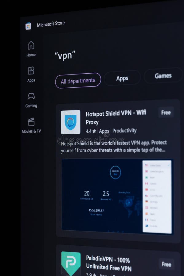 VPN Apps for Windows on Microsoft Store Editorial Stock Photo - Image ...