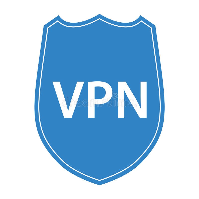VPN - Blue Colored Shield Icon on White Background Stock Vector ...