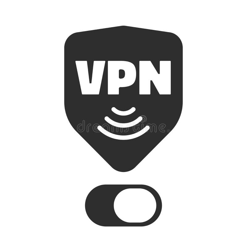 Vpn Button Icon Vector Black and White Isolated Graphic Button, Virtual ...