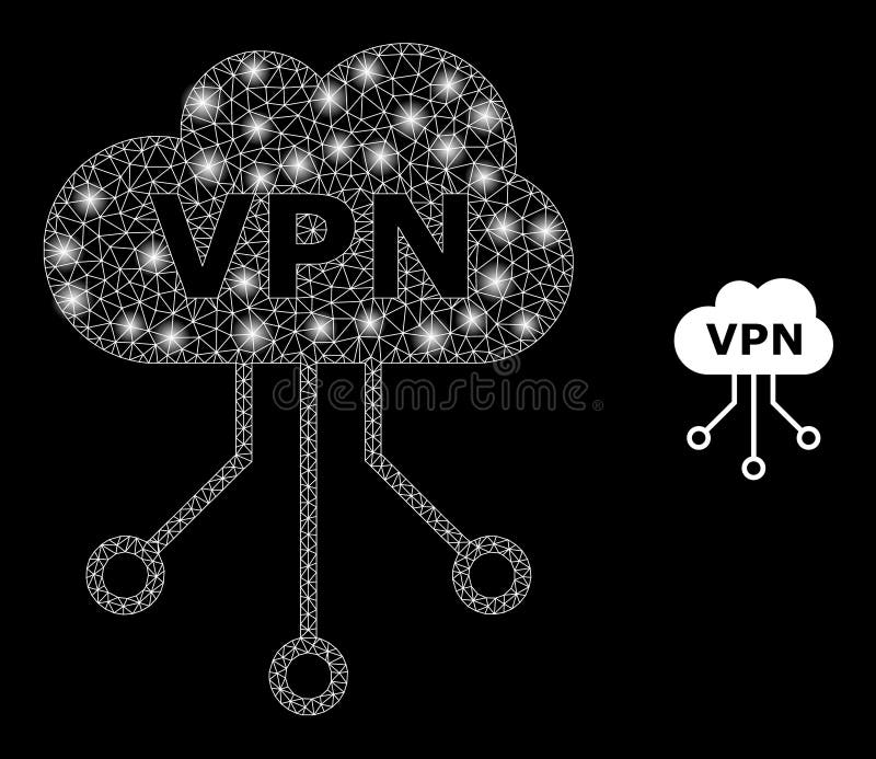 VPN Cloud Icon - Polygonal Mesh with Light Spots Stock Vector ...