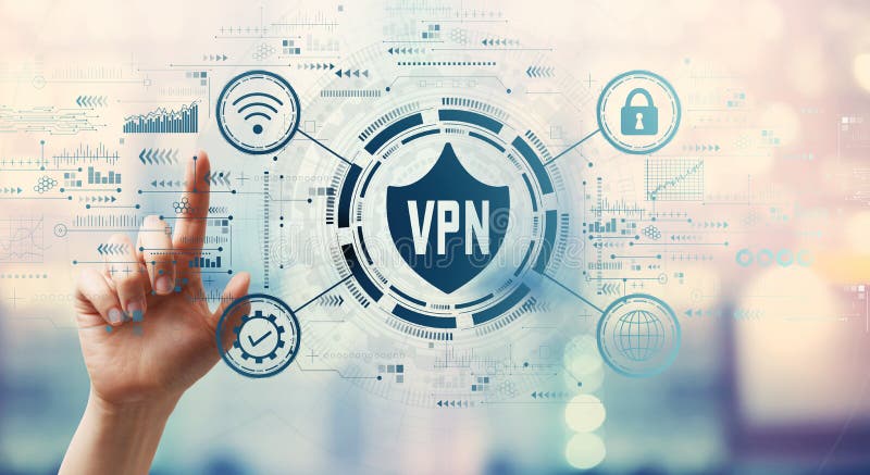 VPN Concept with Hand Pressing a Button Stock Photo - Image of privacy ...