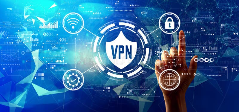 VPN Concept with Hand Pressing a Button Stock Image - Image of hand ...