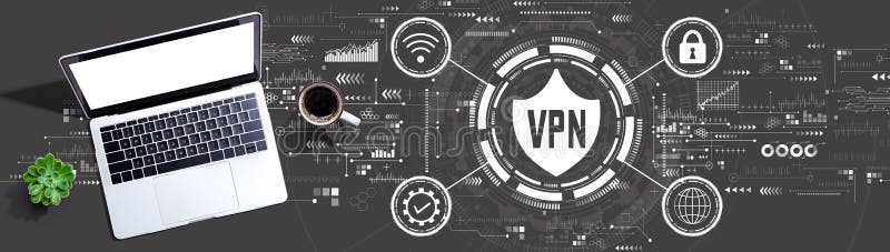 VPN Concept with a Laptop Computer Stock Photo - Image of communication ...