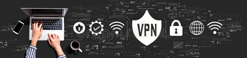 VPN Concept with Person Using Laptop Stock Photo - Image of proxy ...