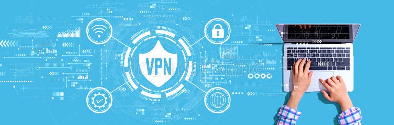 VPN Concept with Person Using a Laptop Stock Image - Image of proxy ...