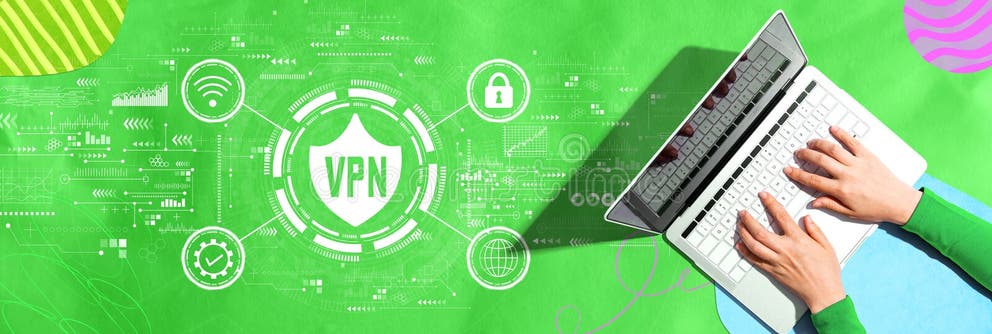VPN Concept with Person Using a Laptop Stock Image - Image of online ...