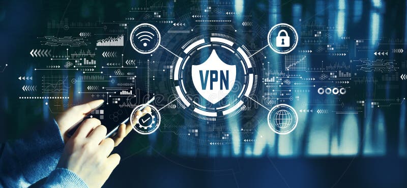 VPN Concept with Person Using Smartphone Stock Image - Image of ...