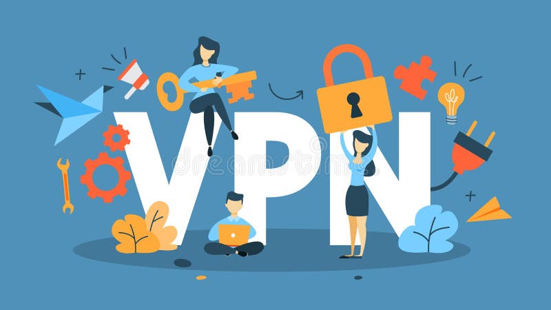 VPN concept illustration stock vector. Illustration of digital - 121795008