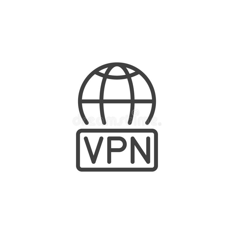 VPN Connection line icon stock illustration. Illustration of cyberspace ...