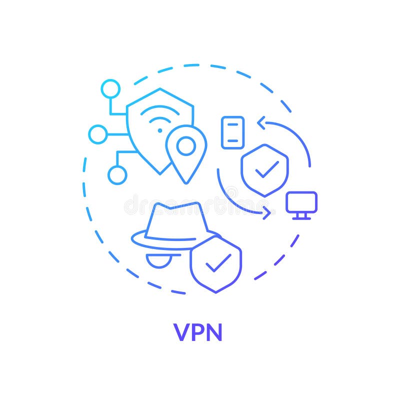 Vpn Connection Type Blue Gradient Concept Icon Stock Vector ...