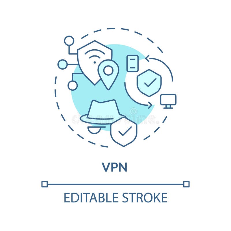 Vpn Connection Type Soft Blue Concept Icon Stock Vector - Illustration ...