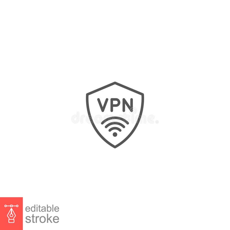 Vpn Icon. Internet Security Concept. Simple Shield with Protection Wi ...