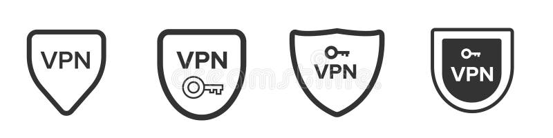 VPN Icon and Vpn Logo Set Isolated on White. VPN Line Icon Collection ...