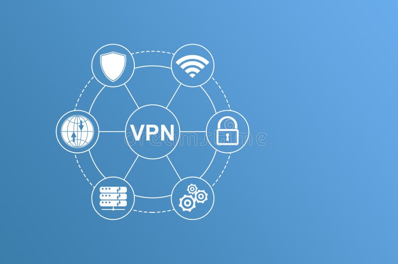 VPN and Icons on the Screen Stock Illustration - Illustration of ...