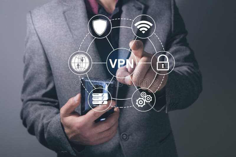 VPN and Icons on the Screen Stock Photo - Image of unlock, tapping ...