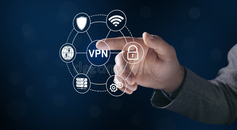 VPN and Icons on the Screen Stock Photo - Image of information, control ...