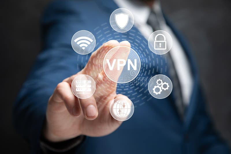 VPN and Icons on the Screen Stock Photo - Image of finger, attack ...
