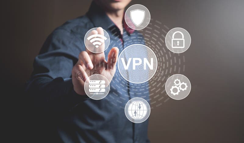 VPN and Icons on the Screen Stock Photo - Image of protect, crime ...