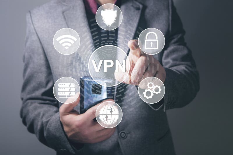 VPN and Icons on the Screen Stock Photo - Image of security, cyber ...